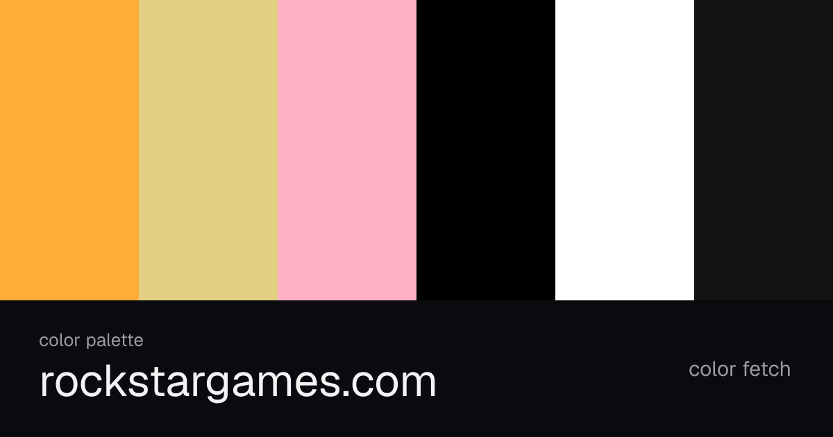 rockstargames.com color palette — Color Fetch